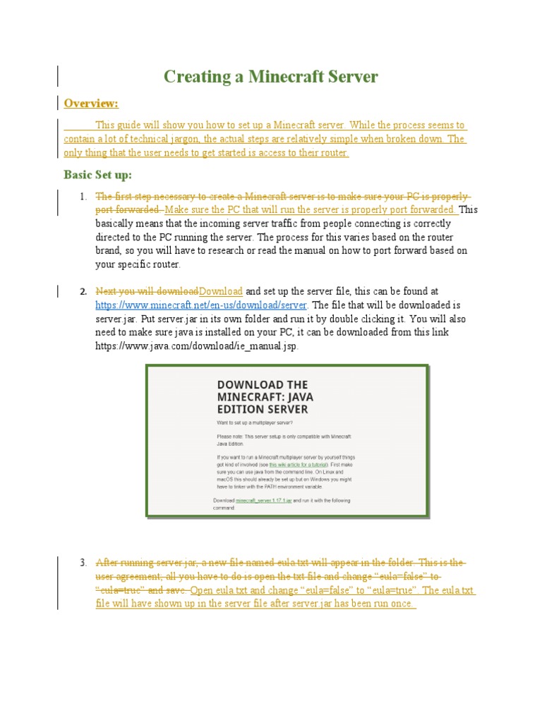 Creating A Minecraft Server: Overview | PDF | Computer File | Router ...