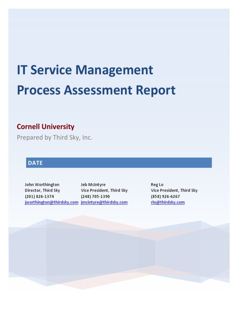 ITSM Assessment Report | PDF | Business | Computing