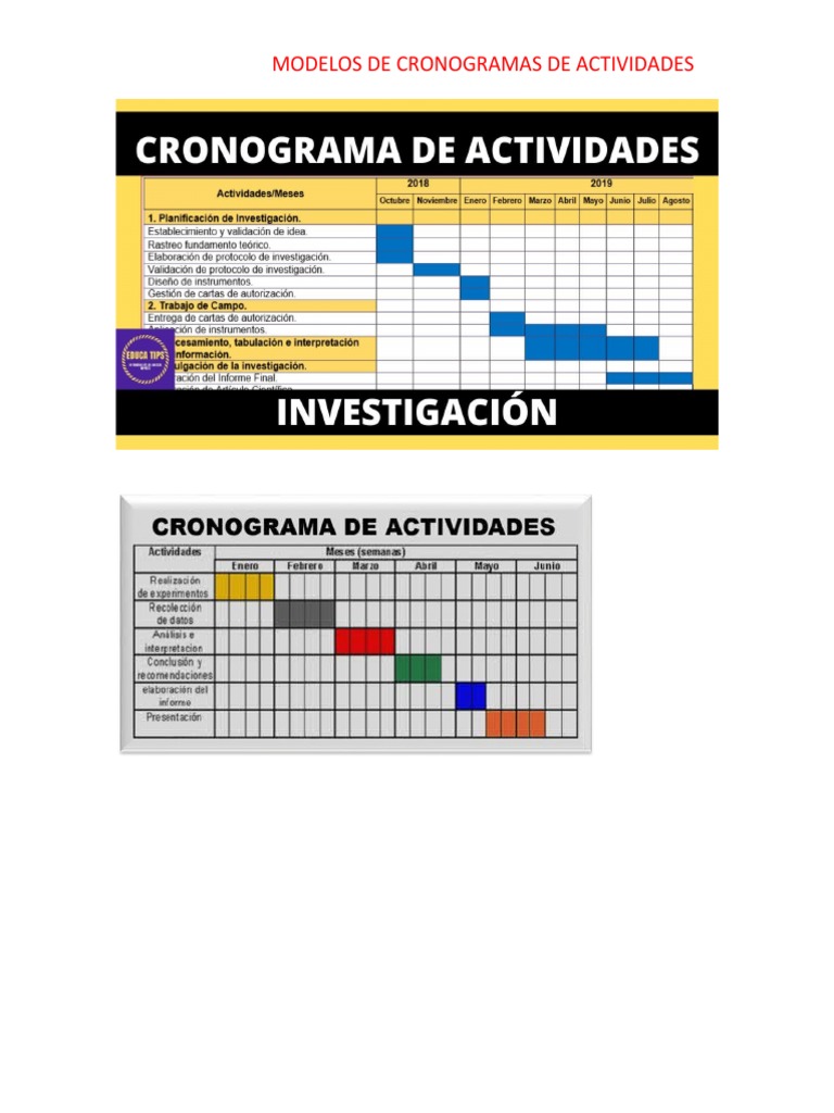 Modelos de Cronogramas de Actividades | PDF