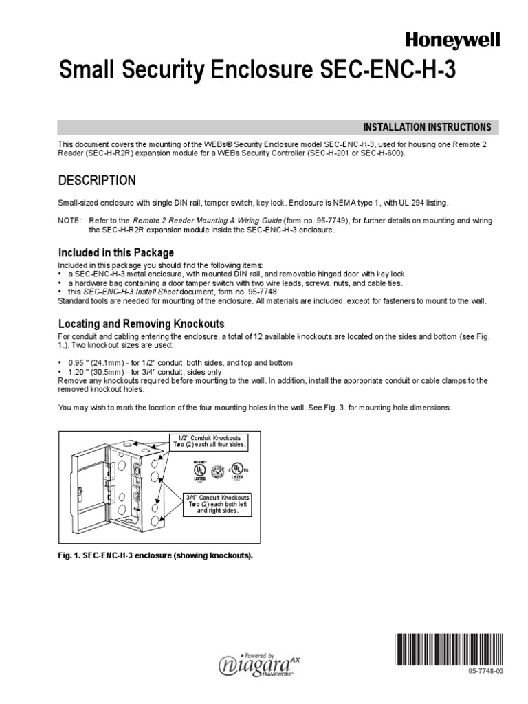 Small Security Enclosure SEC-ENC-H-3: Description | Download Free PDF ...