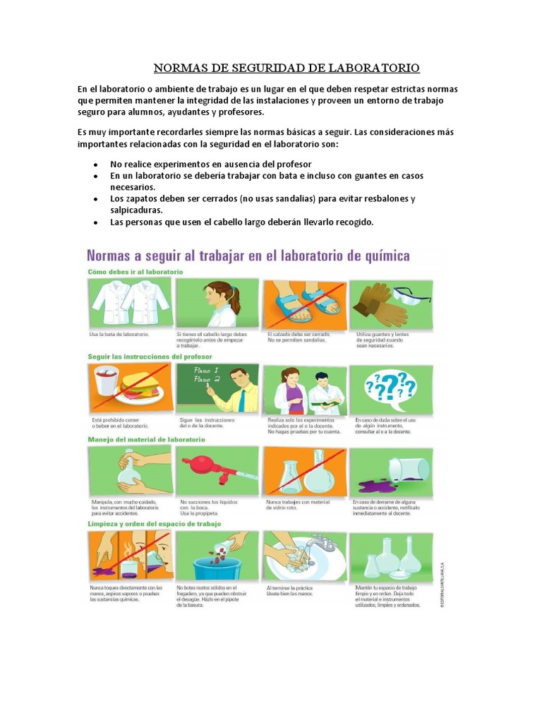 Normas De Seguridad En El Laboratorio De Ciencias