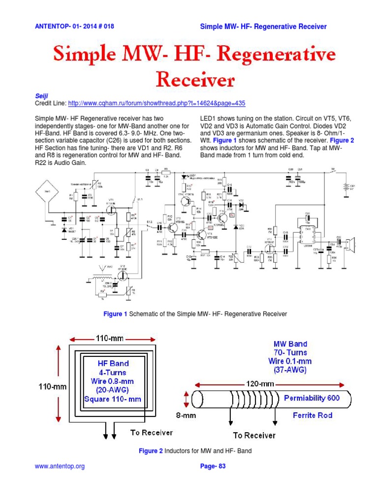 Simple MW-HF Regenerative Receiver Schematic | PDF | Technology ...