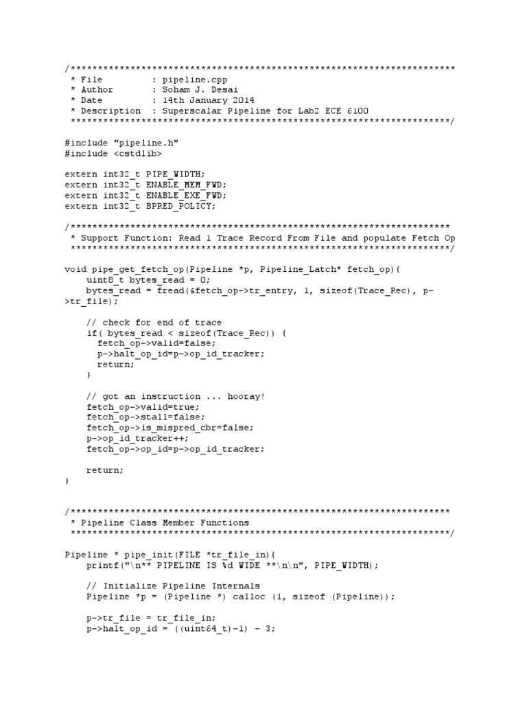 Pipeline Lab2 | PDF | Central Processing Unit | Object Oriented Programming