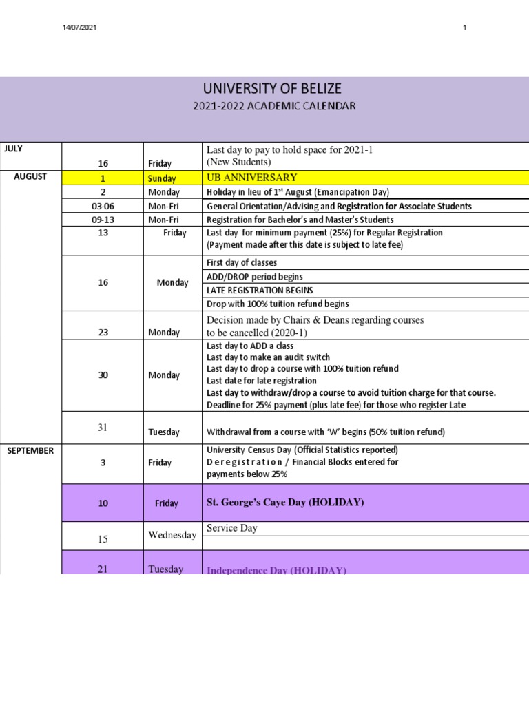 2021-2022 Academic Calendar | PDF | Academic Term | Fee