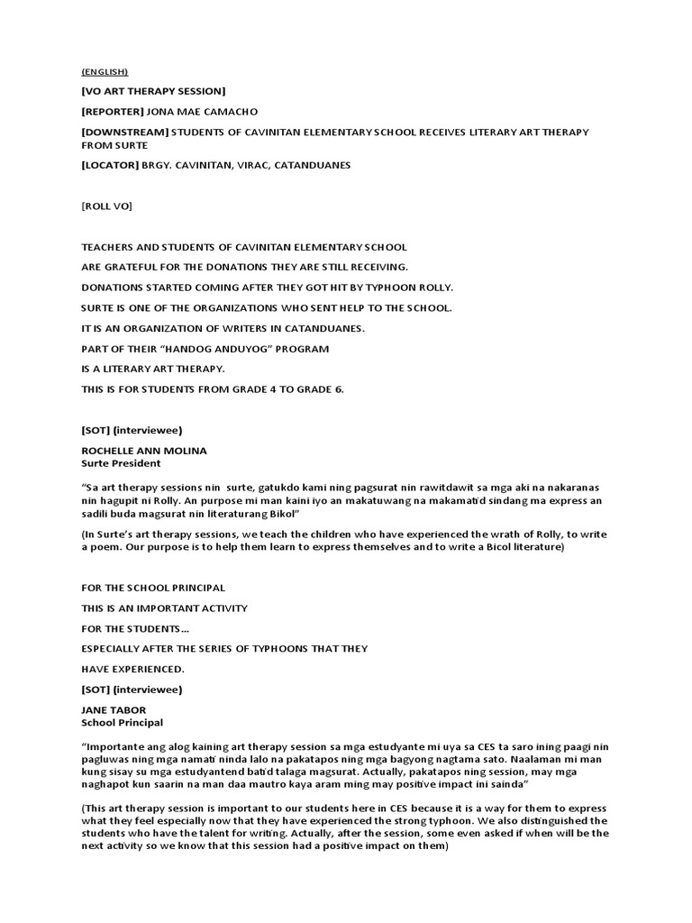 Script (English) | PDF | Typhoon