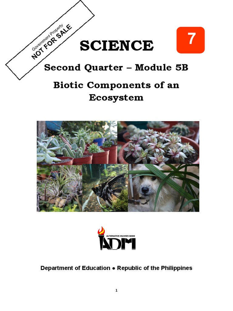 Science: Second Quarter - Module 5B Biotic Components of An Ecosystem ...