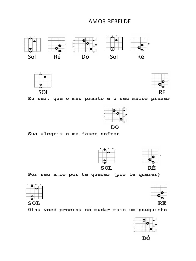 Amor Rebelde: Letra e Acordes | PDF | Poesia