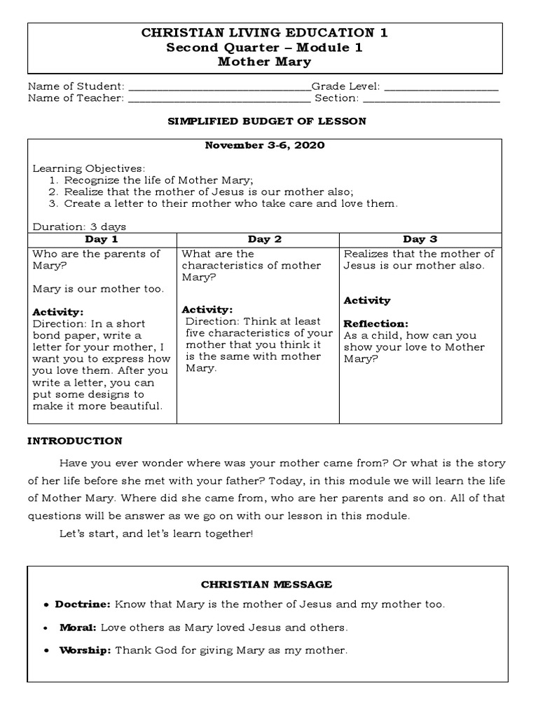 The Life and Characteristics of Mother Mary: A Study of Her Role as the ...