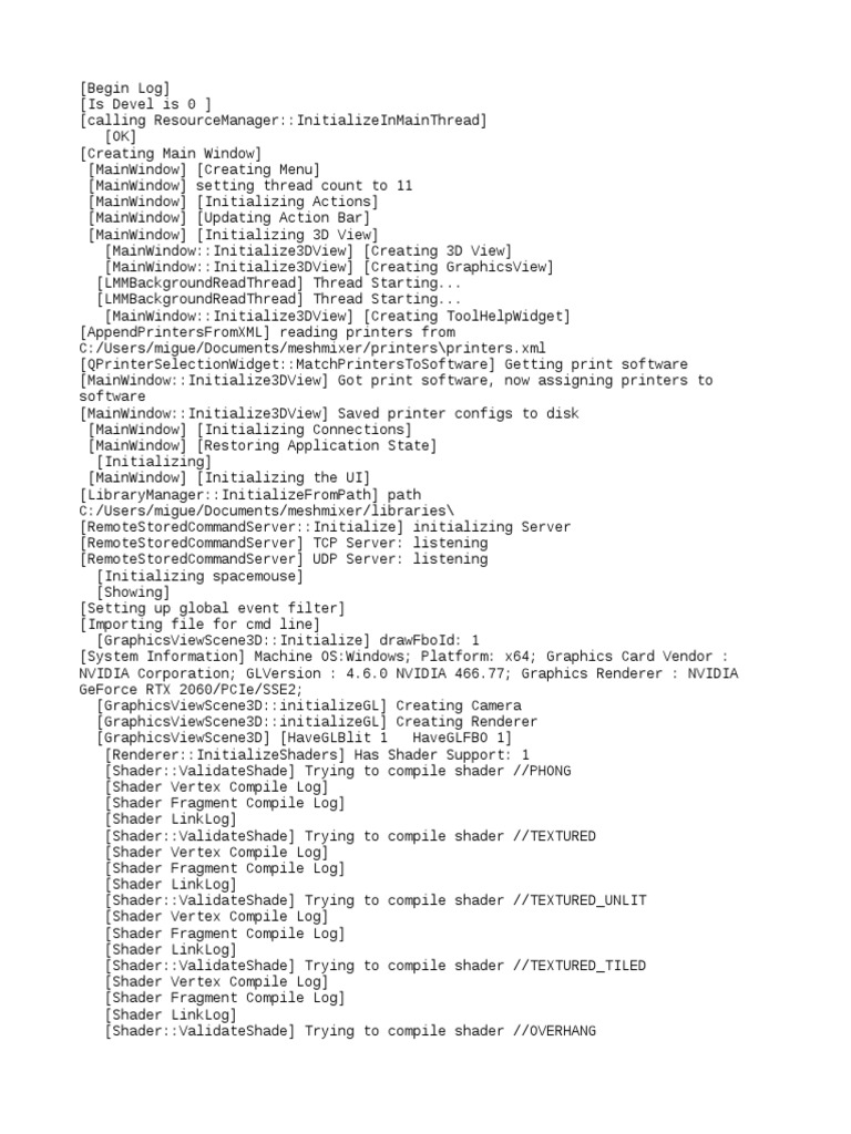 Meshmixer Log | PDF | Shader | Computing