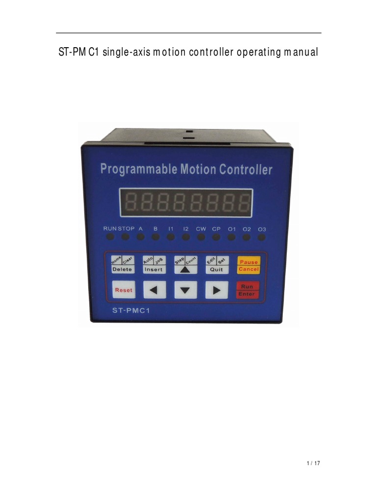 ST-PMC1 Single-Axis Motion Controller Operating Manual | PDF | Switch ...