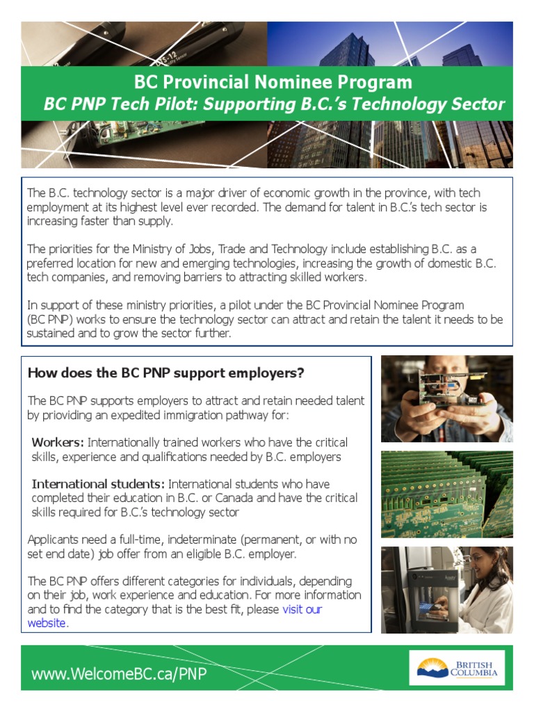 BC Provincial Nominee Program: BC PNP Tech Pilot: Supporting B.C.'s ...