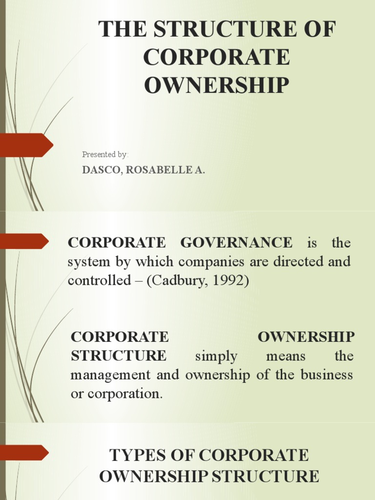 Corporate Ownership Structure | PDF | Stocks | Capitalism
