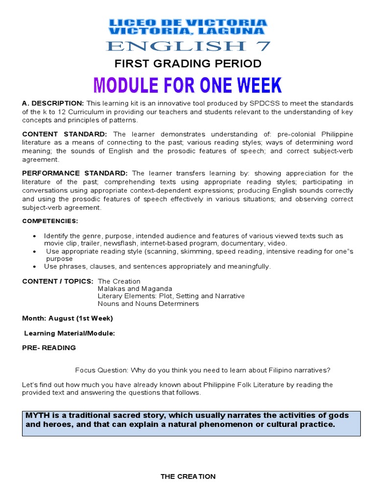 First Grading Period | PDF | Grammatical Number | Noun