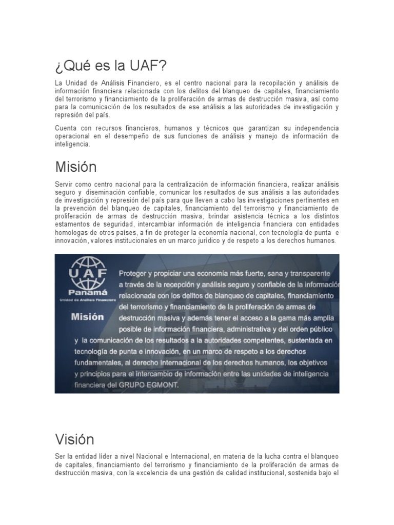 Unidad de Análisis Financiero (UAF) | PDF | Lavado de dinero | Seguro