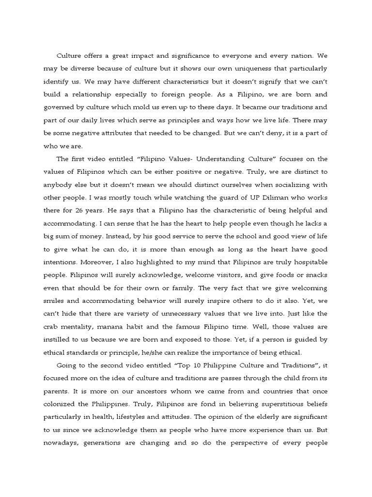 Reaction Paper1 | PDF | Philippines | Traditions