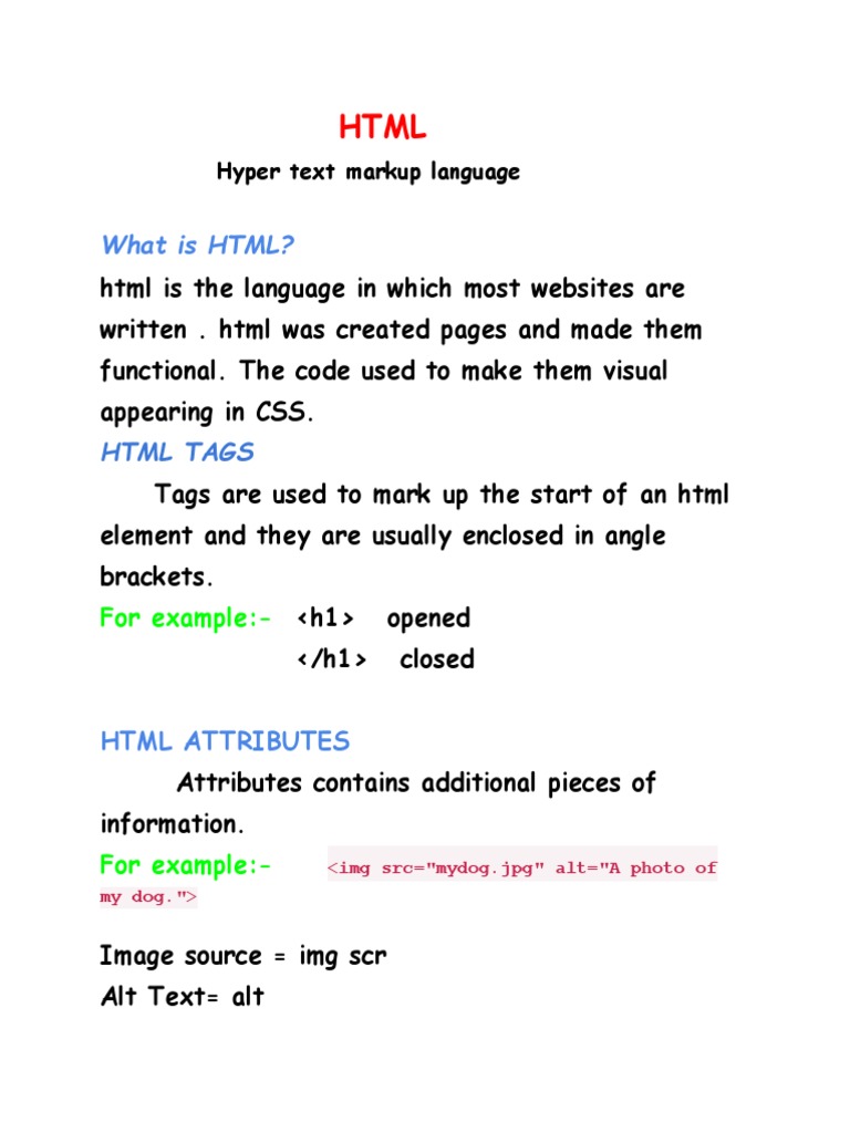 What Is HTML? | PDF | Html Element | Html