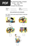 Parts of Computer Identification Worksheet | PDF | Games & Activities