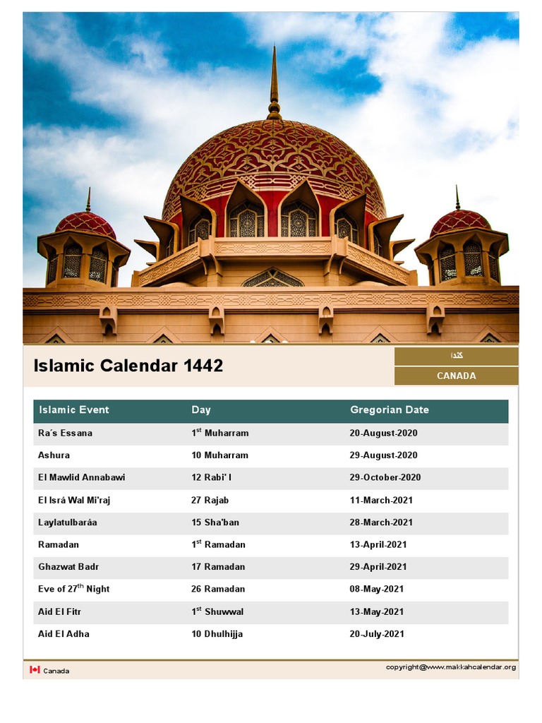Islamic Calendar 1442: Canada | PDF | Islamic Branches | Abrahamic ...