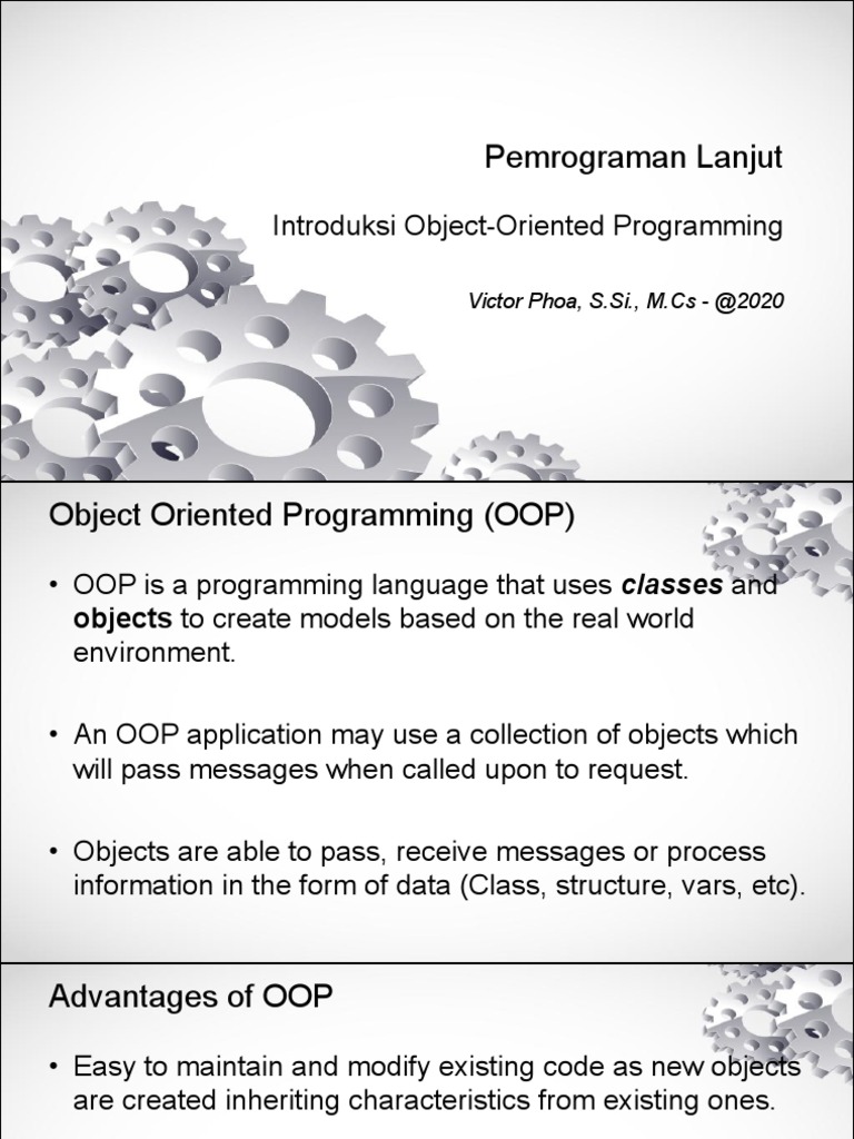 Pengenalan Oop Pdf Object Oriented Programming Class Computer 3399
