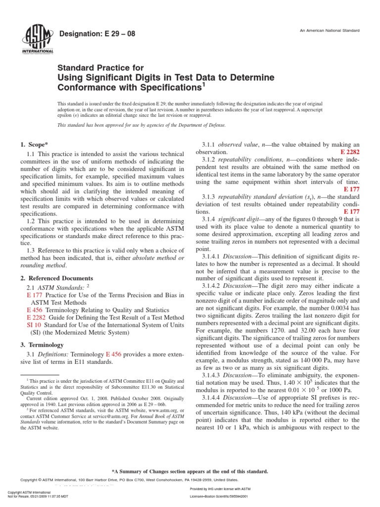 Astm E29-08 | PDF | Significant Figures | Rounding