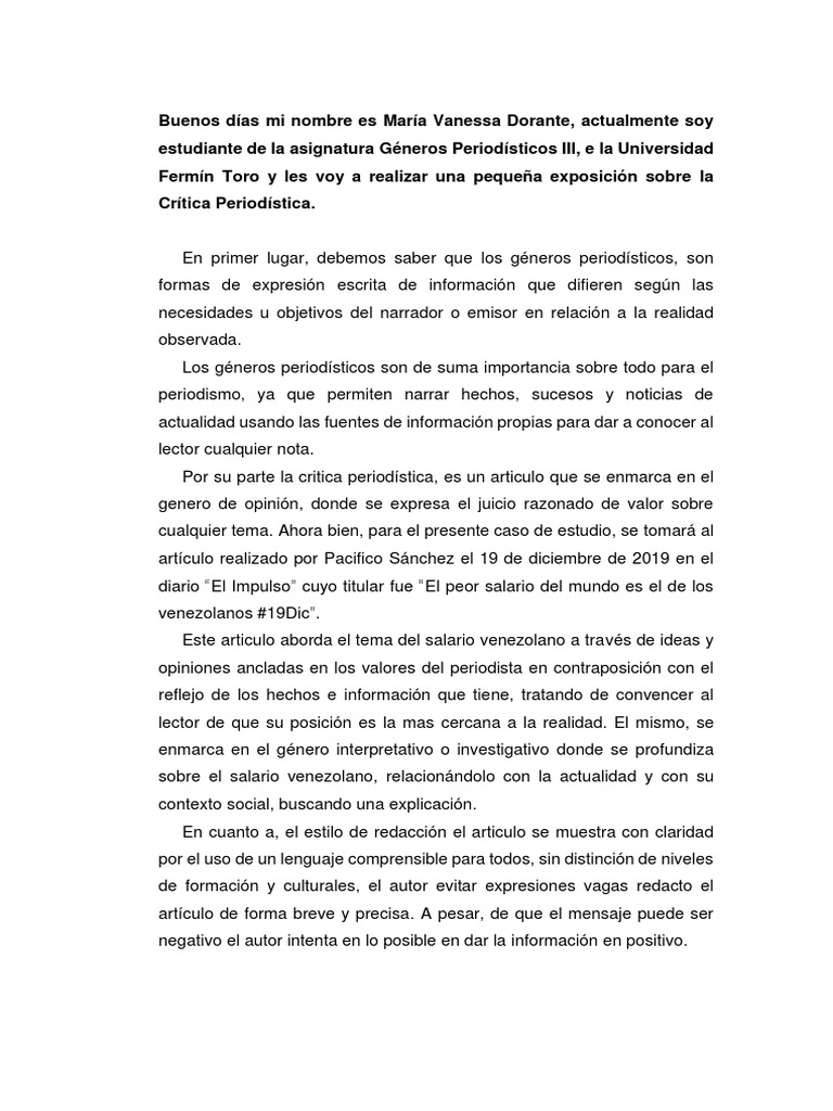 Crítica Periodística | PDF | Cognición