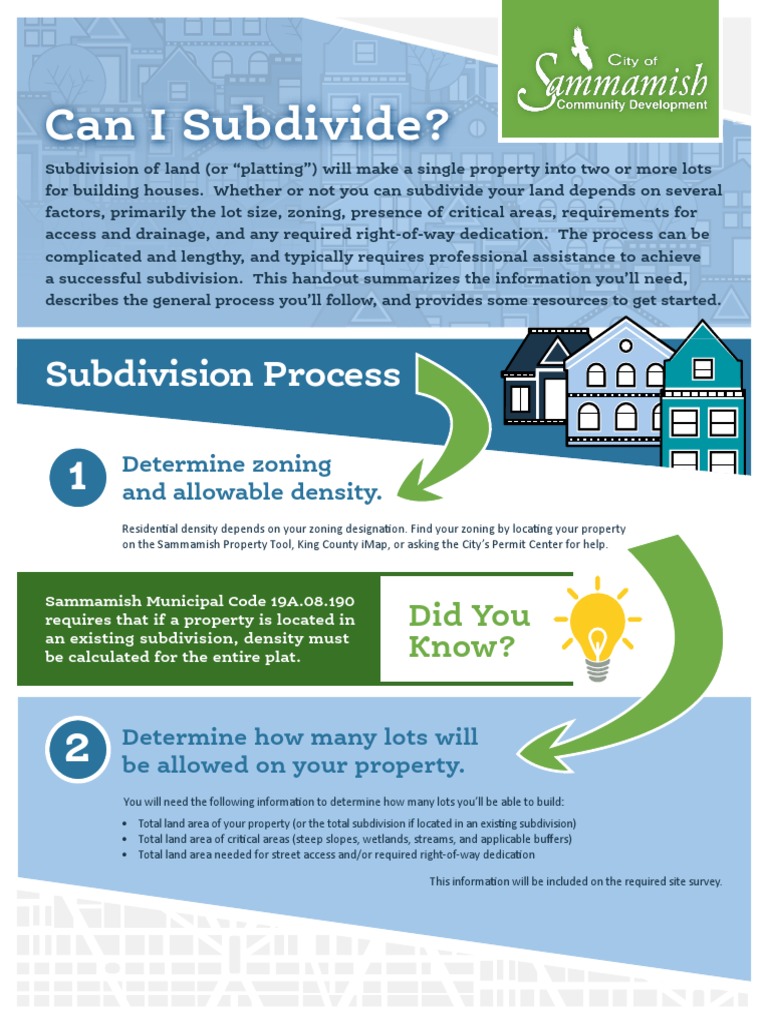 Can I Subdivide?: Subdivision Process | PDF | Zoning