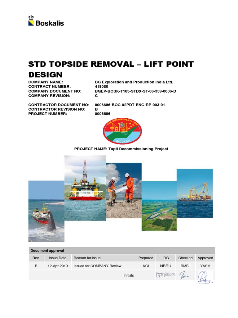 BOC 02PDT ENG RP 003 01 - STD Topside Removal Lift Point Design | PDF ...