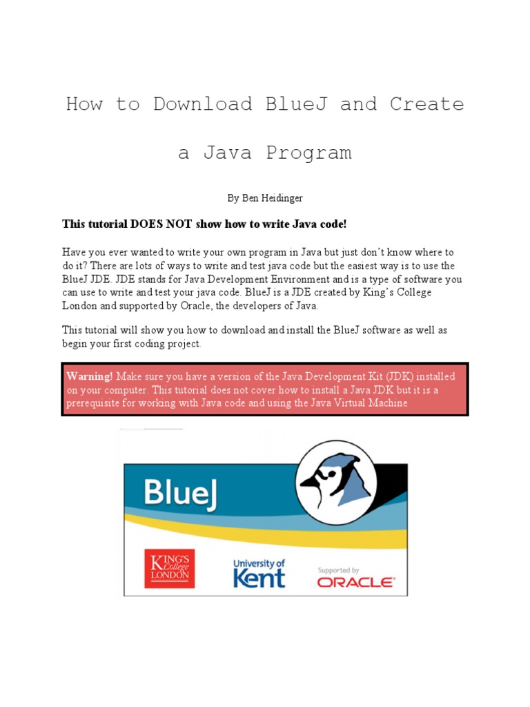 How To Download Bluej Final Version | PDF | Java (Programming Language ...