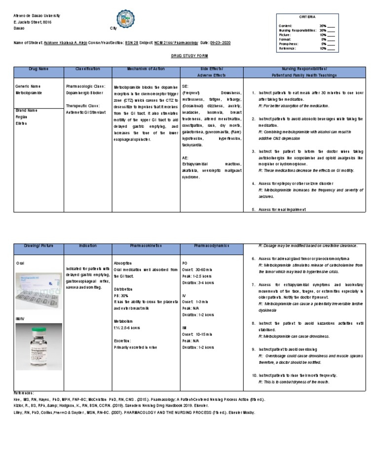 Metoclopramide Drug Study Overview | PDF | Medicine | Medical Treatments