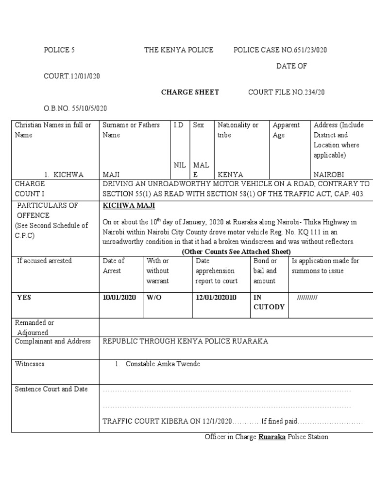 A Charge Sheet | PDF | Bail | Assault