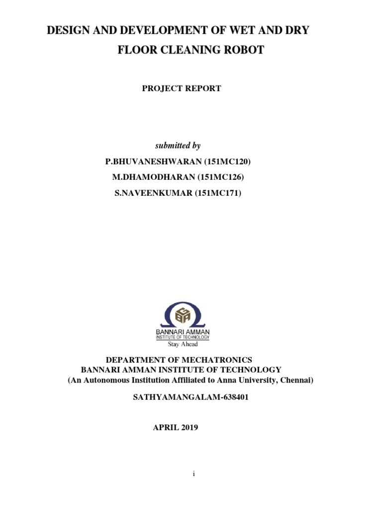 Floor Cleaning Robot Report | PDF | Relay | Electric Motor