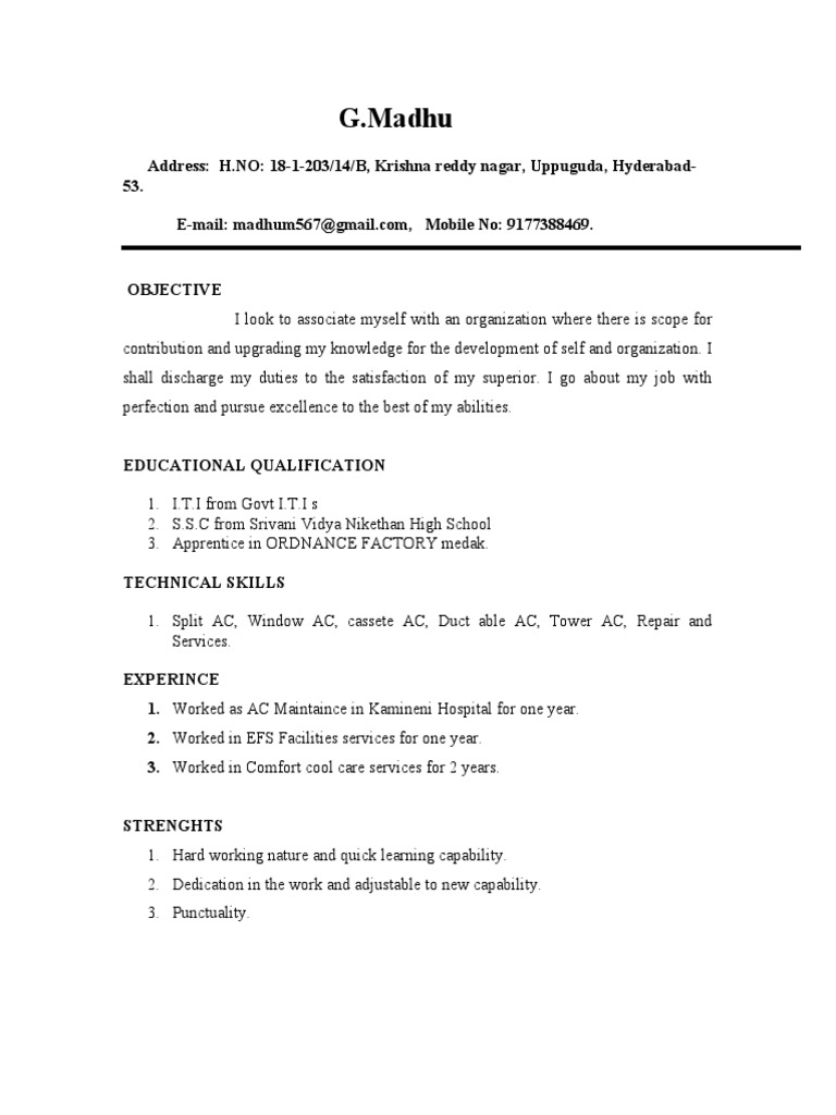 Madhu Resume | PDF | Career & Growth