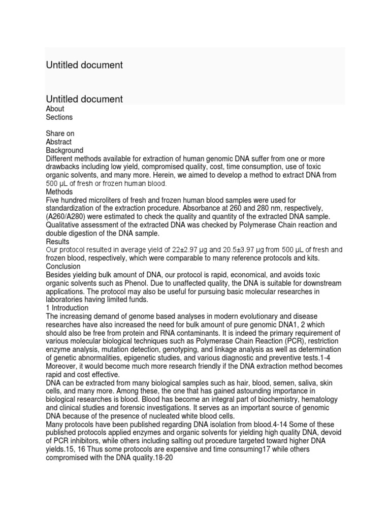Dna Extraction | PDF | Polymerase Chain Reaction | Molecular Biology