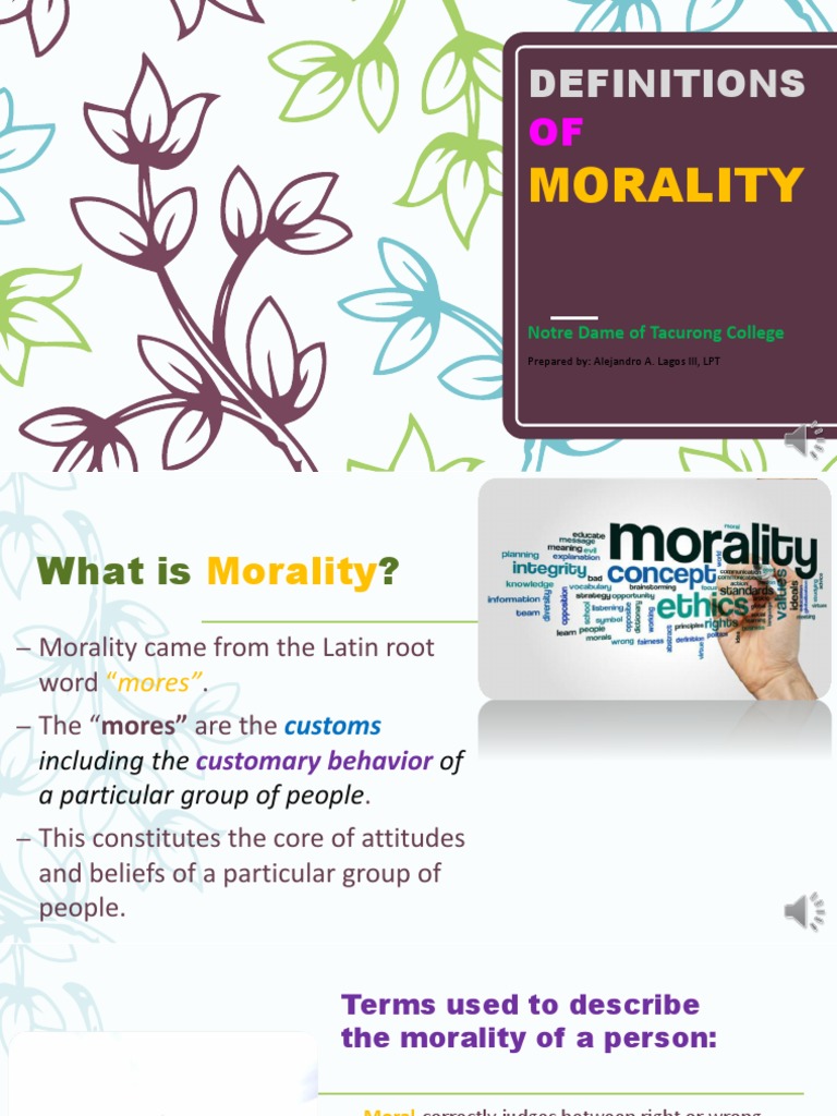 Definitions of Morality Explained | PDF