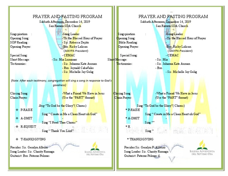 Prayer and Fasting Program | PDF | Christian Denominational Families ...