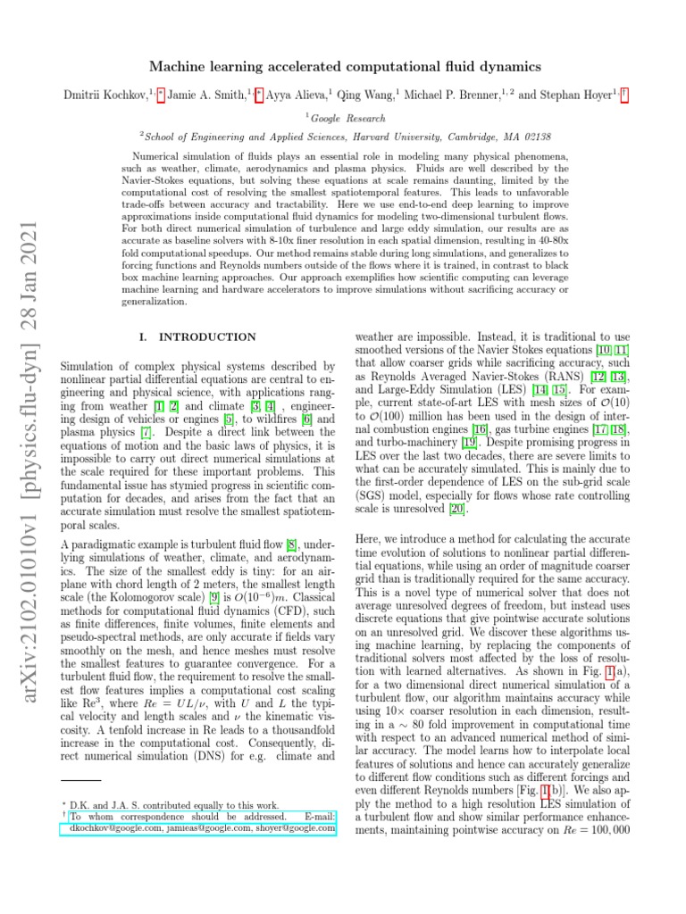 Machine Learning in Fluid Dynamics | PDF | Computational Fluid Dynamics ...