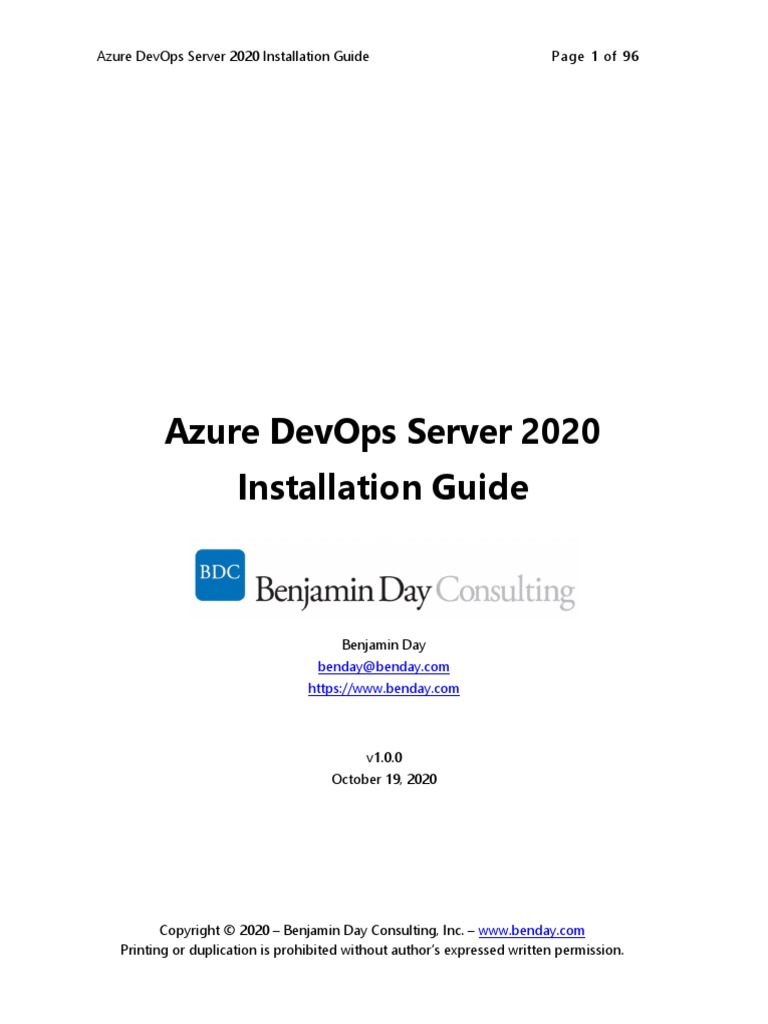 Azure DevOps Server 2020 Installation Guide | PDF | Microsoft Windows ...