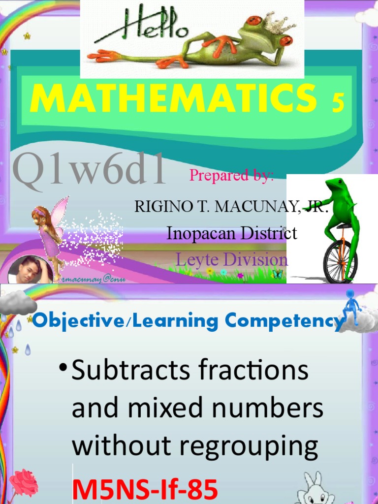 Math 5 q1 w6 Day 1 (Macunay) | PDF