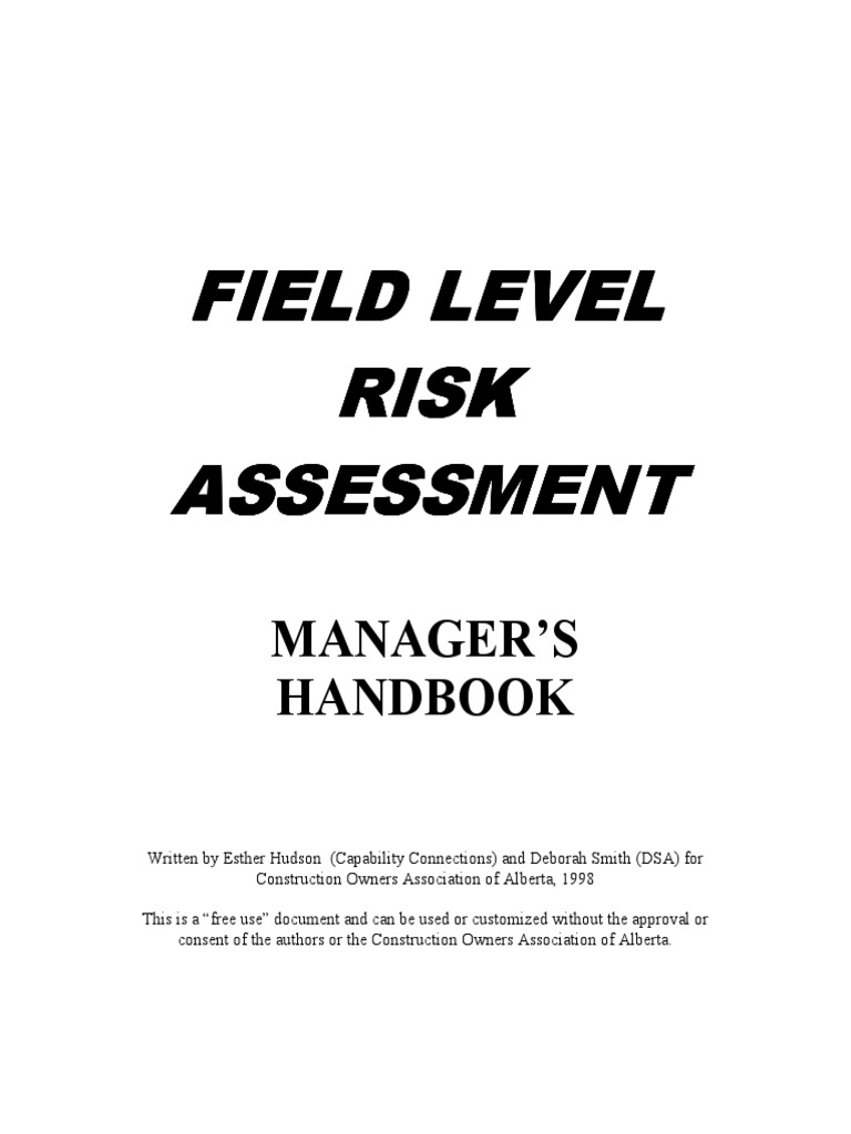 Field Level Risk Assessment: A Manager's Guide to Improving Safety and ...