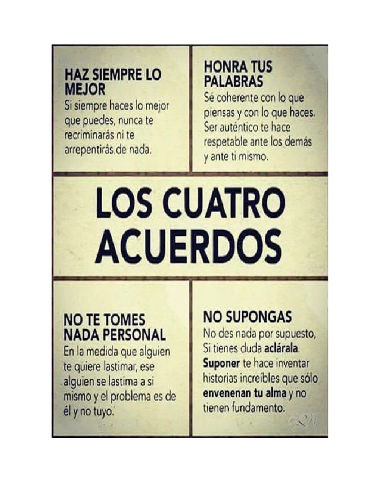Los Cuatro Acuerdos. Resumen | PDF
