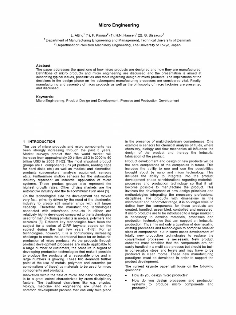 Micro Product Design and Manufacturing | PDF | Design ...