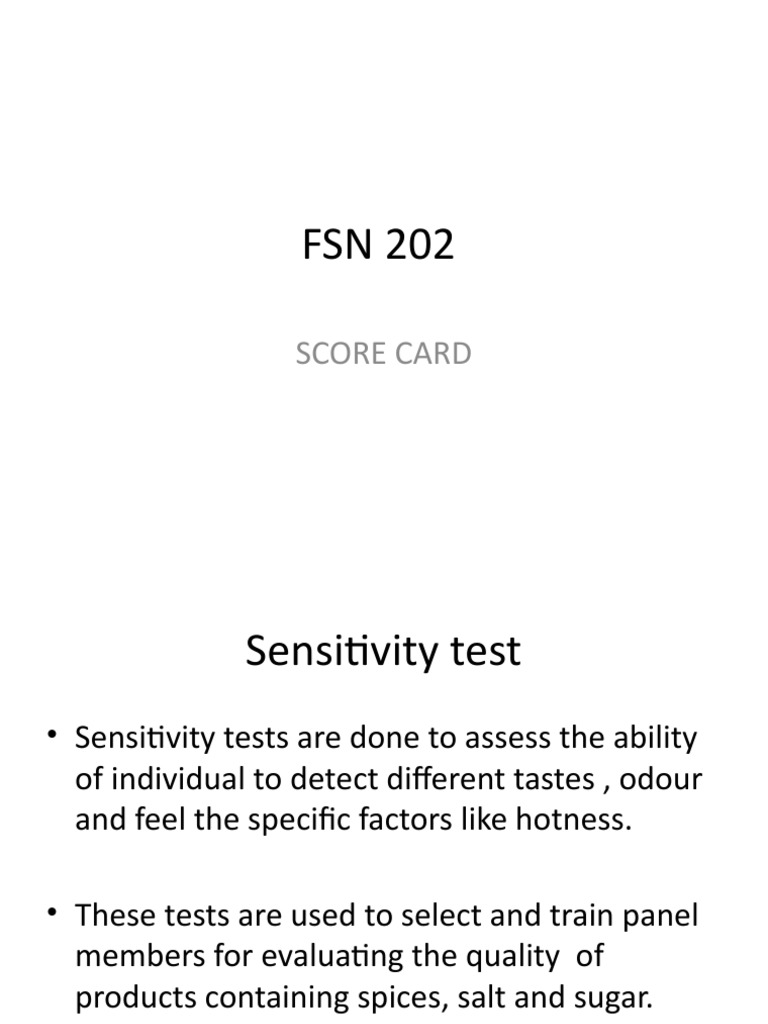 Sensitivity Threshold Test | PDF