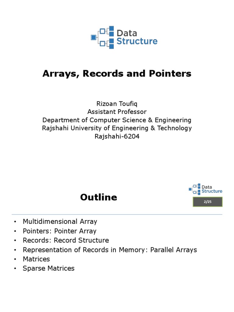 Arrays, Records and Pointers | PDF | Matrix (Mathematics) | Array Data Structure