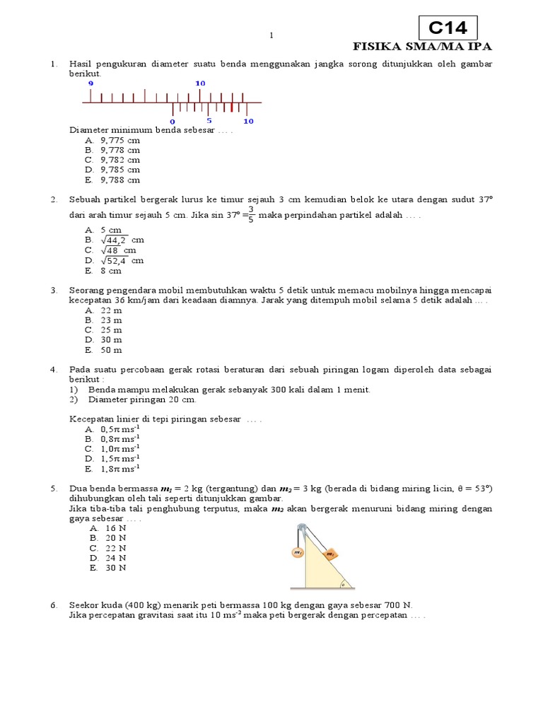 Soal Sma Ipa Fis C14 | PDF | Metode & Bahan Ajar | Sains & Matematika