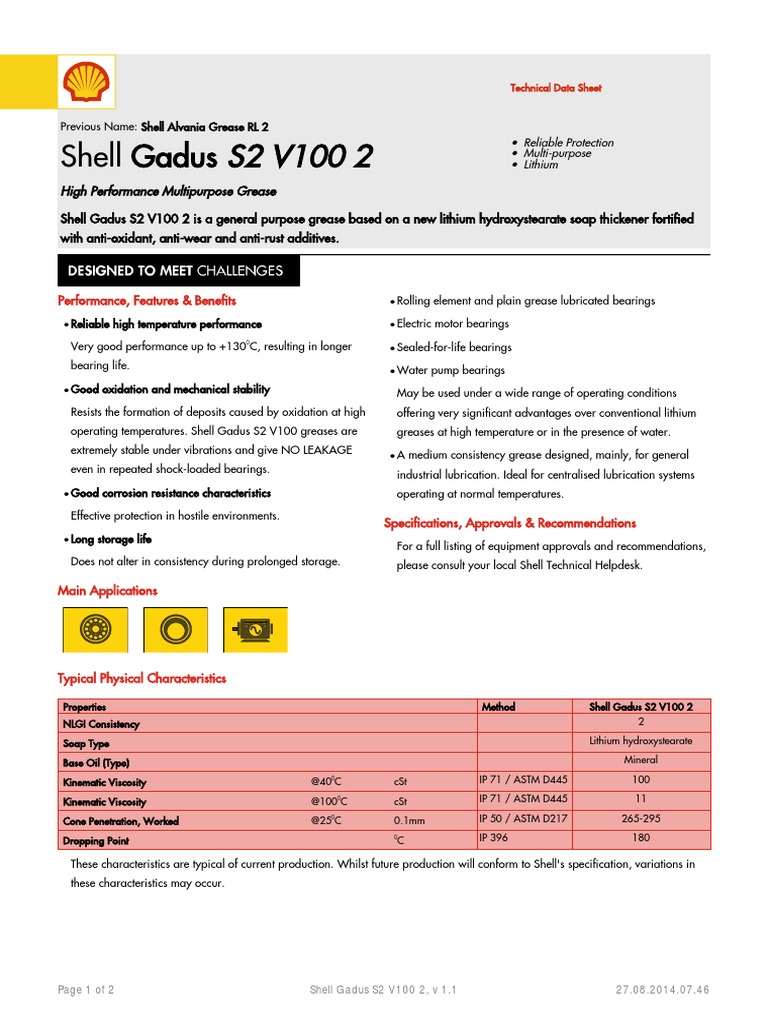 Shell Gadus S2 V100 2 | PDF | Chemistry | Materials
