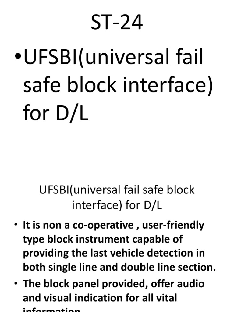 ST-24 - UFSBI (Universal Fail Safe Block Interface) For D/L | PDF ...