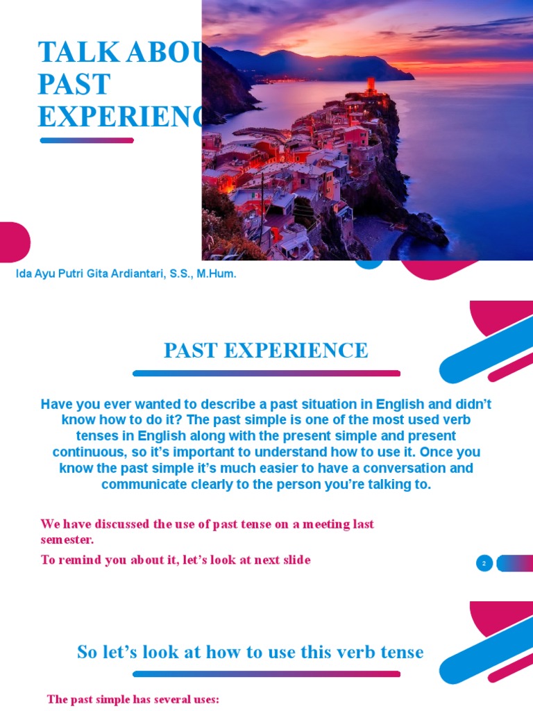 Talk About Past Experience | PDF | Verb | Linguistics