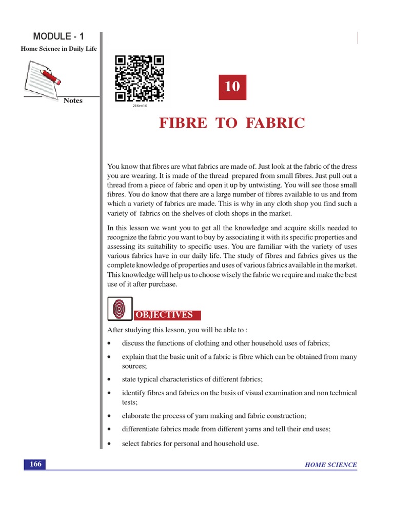 Fibre To Fabric: Module - 1 | PDF