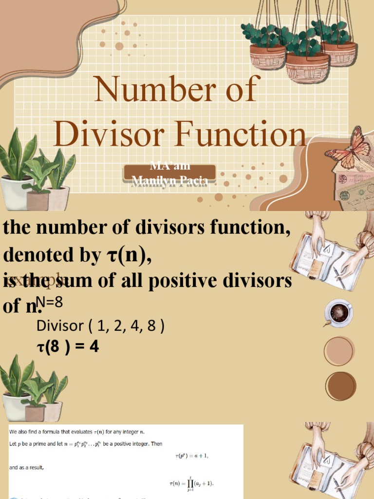 Number Of Divisor Function Pdf Field Mathematics Multiplication