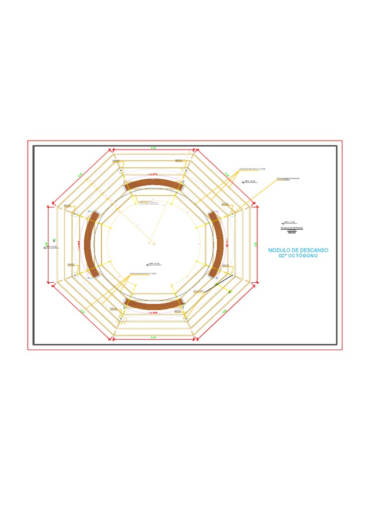 Technical drawing of a pergola structure with dimensions and material ...